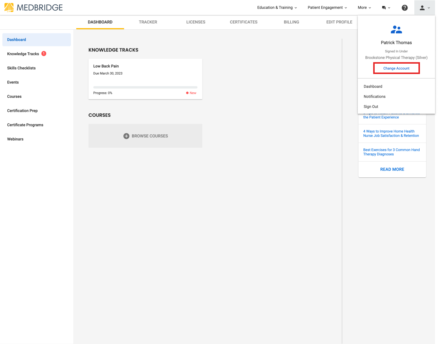 How do I manage multiple accounts? – Medbridge Help Center
