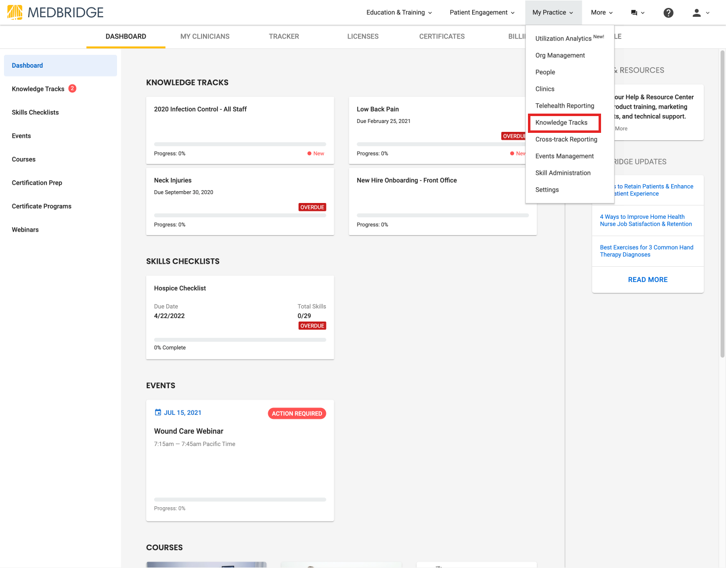 How to unassign or unpublish a Knowledge Track? – MedBridge Help Center