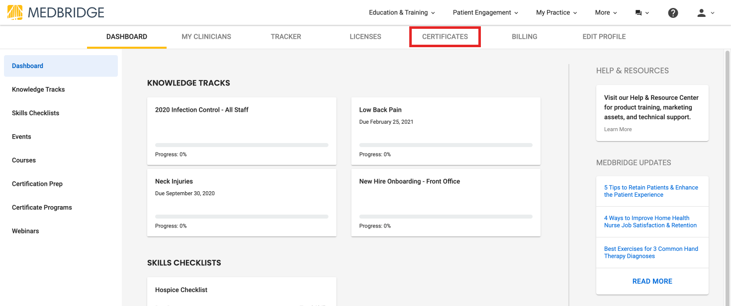 How do I download a certificate? – Medbridge Help Center