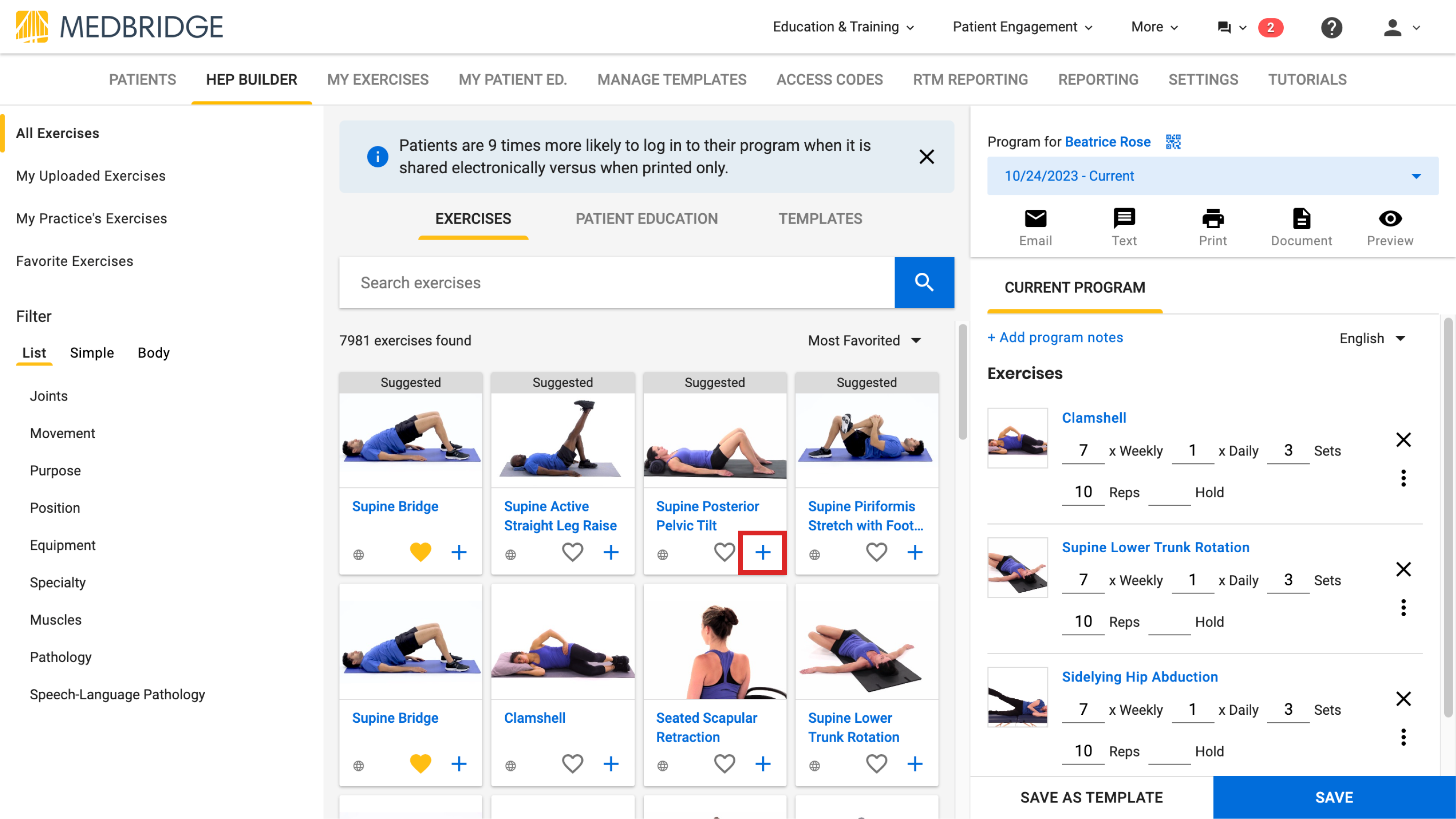 Medbridge and NetHealth Therapy Integration – MedBridge Help Center