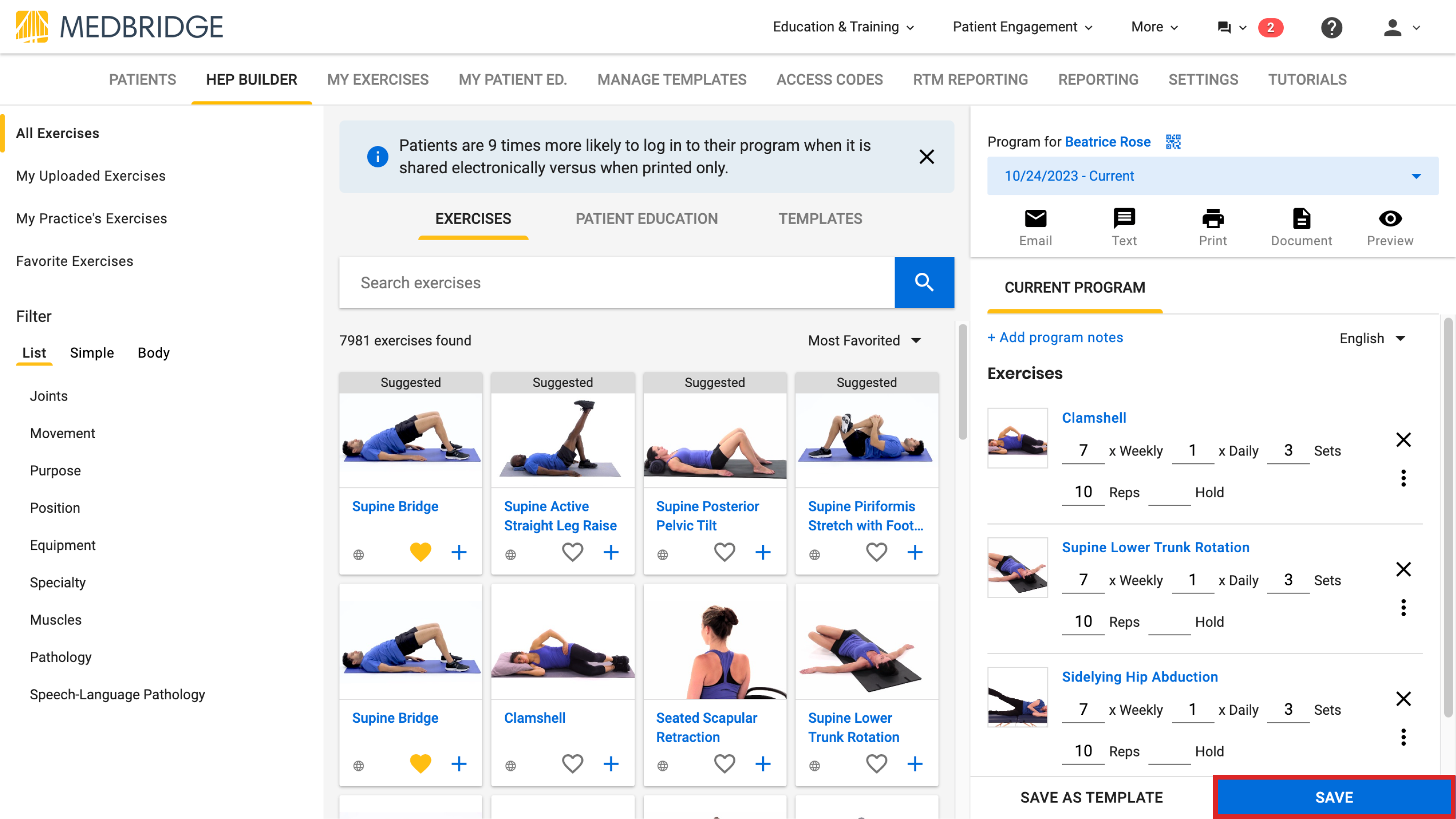 Medbridge and NetHealth Therapy Integration – MedBridge Help Center