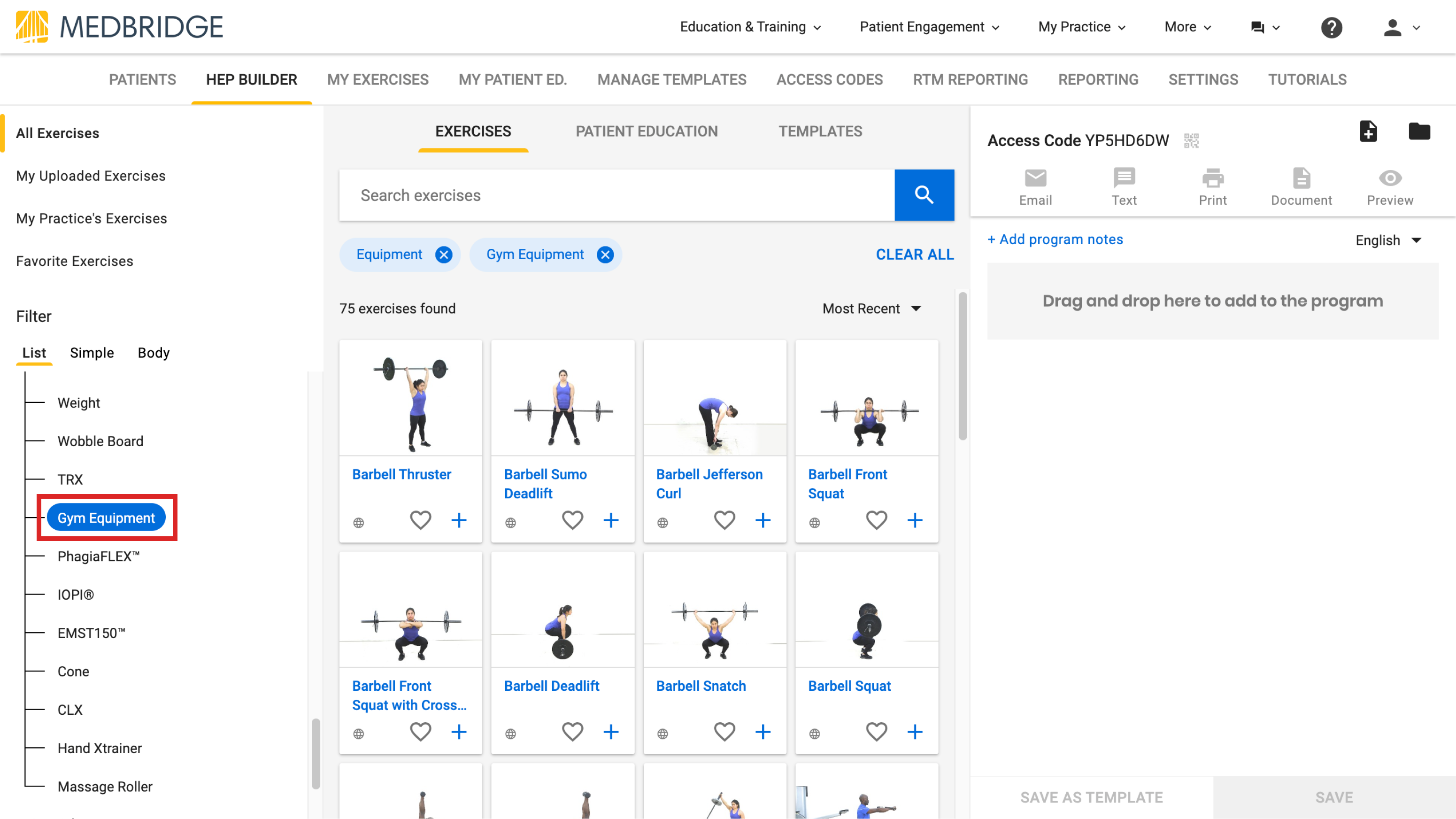 Progressing Strength with Gym Equipment Exercises – MedBridge Help Center