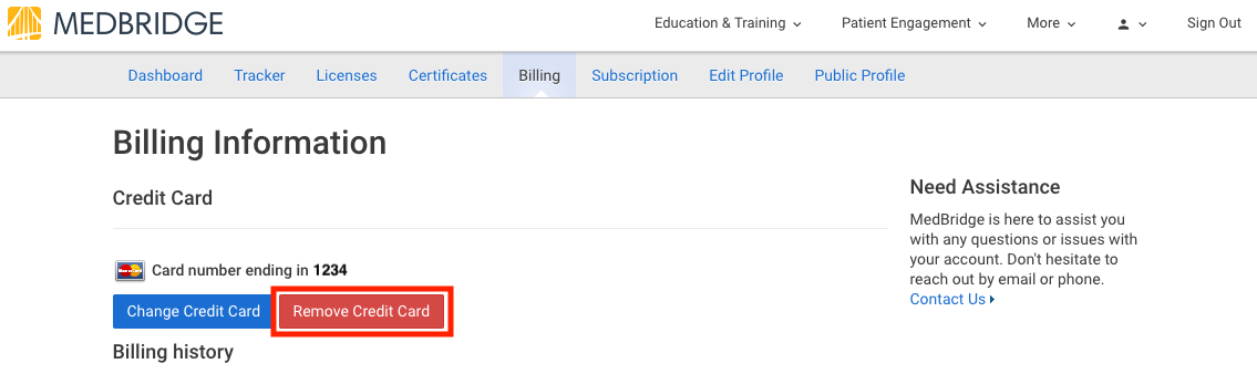 How do I update or remove my Credit Card? – Medbridge Help Center