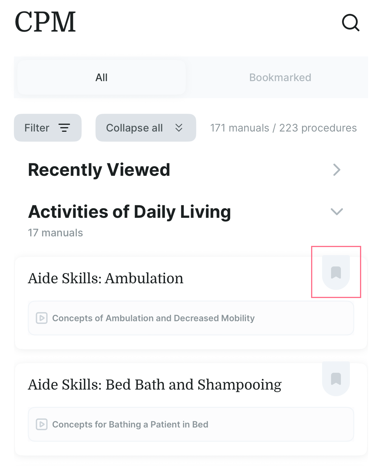 How do I find a procedure in the Clinical Procedure Manual? – Medbridge Help Center