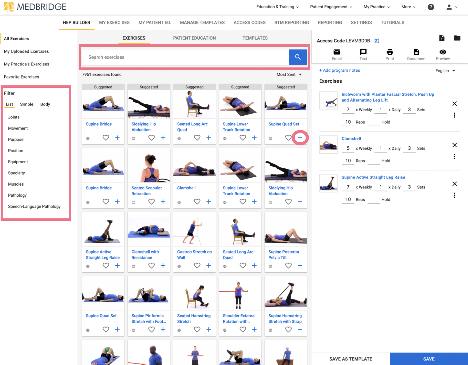 How do I create and use HEP templates? – Medbridge Help Center